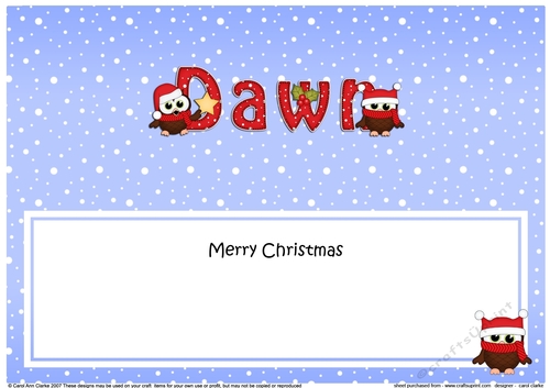 Large DL Merry Christmas DAWN insert - CUP896876_359 | Craftsuprint