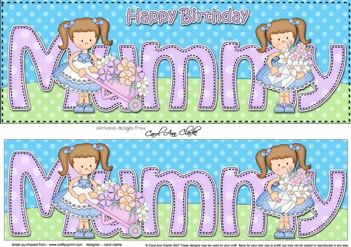Large DL Happy Birthday MUMMY 3D decoupage - CUP896882_359 | Craftsuprint