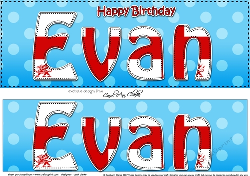 Large DL Happy Birthday EVAN 3D decoupage - CUP897279_359 | Craftsuprint