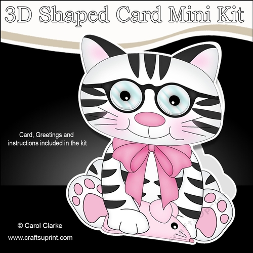 3D Shaped Card Kit - Cute Little Cat Sammy - CUP897803_359 | Craftsuprint