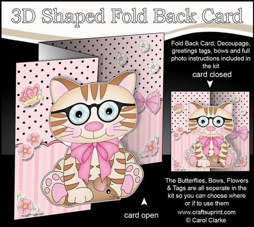 3D Shaped No-Hole Fold Back Mini Kit - Cute Little Cat Sydney ...