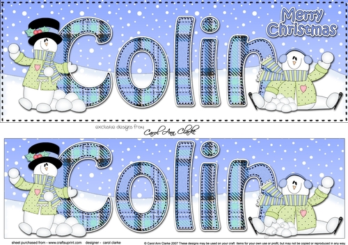 Large DL Merry Christmas COLIN 3D decoupage - CUP902515_359 | Craftsuprint