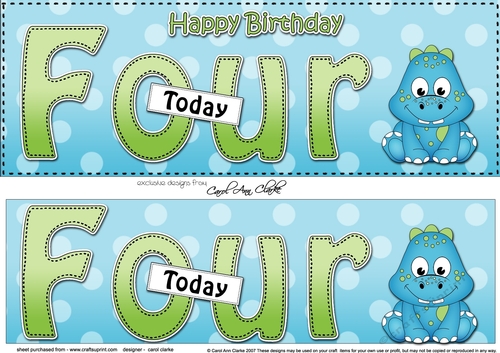 Large DL Happy Birthday FOUR TODAY 3D decoupage - CUP903630_359 ...