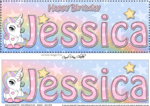 Large DL Happy Birthday JESSICA 3D decoupage - CUP906913_359 | Craftsuprint