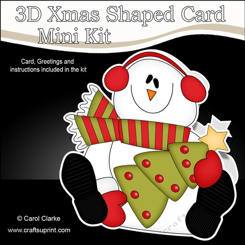 3D Shaped Christmas Card Kit - Snowman Rio has an Xmas Tree - CUP906950 ...