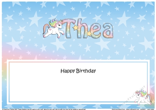 Large DL Happy Birthday THEA insert - CUP908728_359 | Craftsuprint