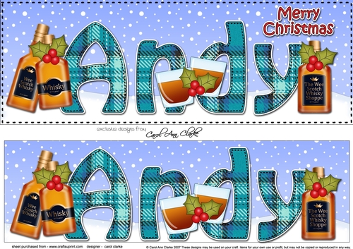 Large DL Merry Christmas ANDY 3D decoupage - CUP908731_359 | Craftsuprint