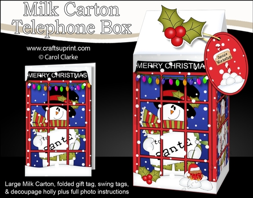3D Christmas Phone Box Milk Carton Treat Box - Snowman Rio - CUP908756 ...