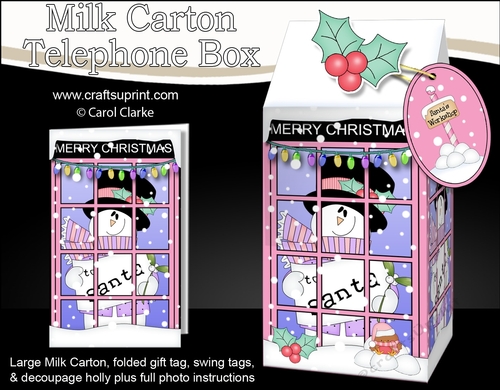 3D Christmas Phone Box Milk Carton Treat Box - Snowman Rio - CUP908757 ...