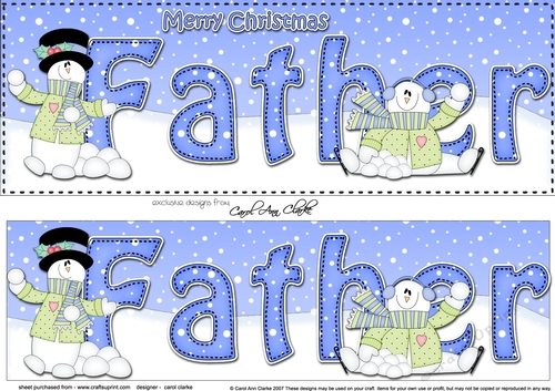 Large DL Merry Christmas FATHER 3D decoupage - CUP909995_359 | Craftsuprint