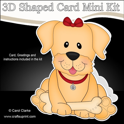 3D Shaped Card Kit - Little Golden Labrador Dog Saki - CUP910023_359 ...