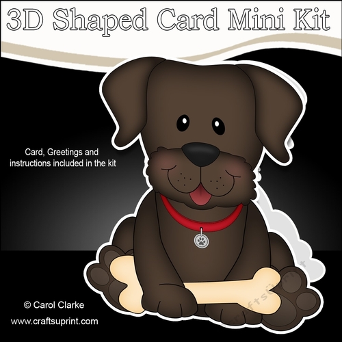 3D Shaped Card Kit - Little Chocolate Labrador Dog Chip - CUP914026_359 ...