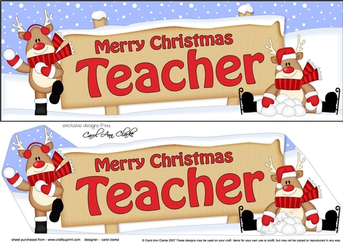 large DL Merry Christmas TEACHER with Rudolph insert - CUP914538_359 ...