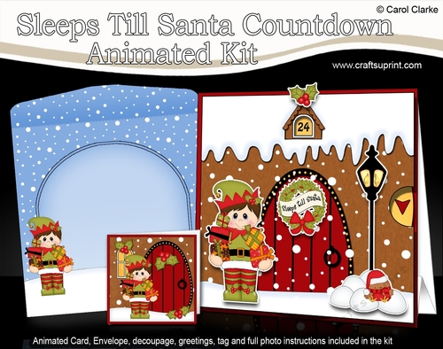 3D Animated Sleeps Till Santa Christmas Gingerbread House Countdown ...