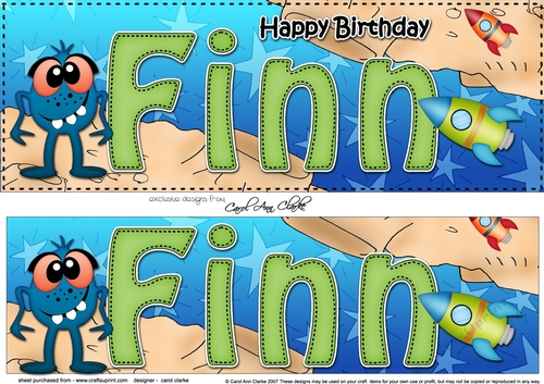 Large DL Happy Birthday FINN 3D decoupage - CUP915913_359 | Craftsuprint
