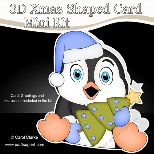 3D Shaped Christmas Card Kit - Pip Penguin has an Xmas Tree - CUP918154 ...