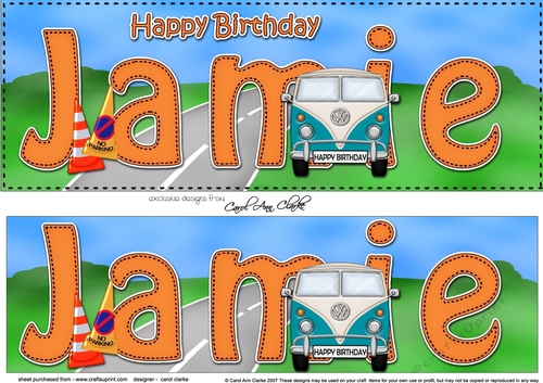 Large DL Happy Birthday JAMIE 3D decoupage - CUP918381_359 | Craftsuprint