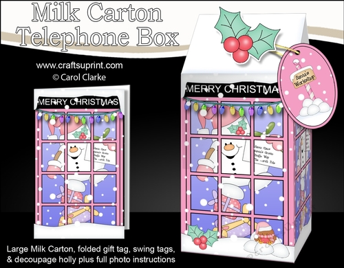 3D Christmas Phone Box Milk Carton Treat Box - Snowball Sam - CUP918405 ...