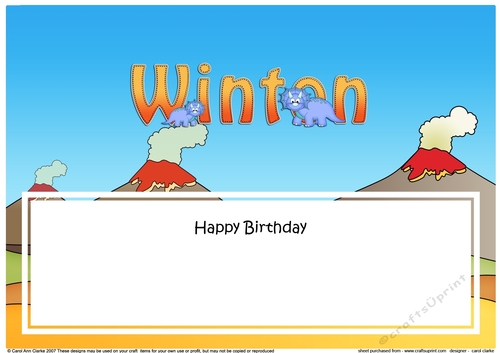 Large DL Happy Birthday WINTON insert - CUP918998_359 | Craftsuprint