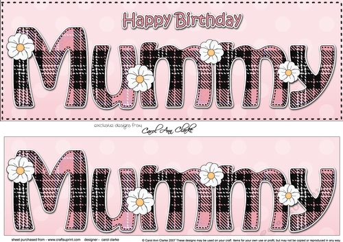 Large DL Happy Birthday MUMMY 3D decoupage - CUP919003_359 | Craftsuprint