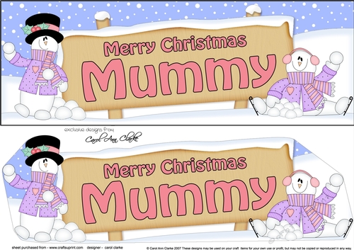 large DL Merry Christmas MUMMY with Snowman 3D decoupage - CUP919501 ...