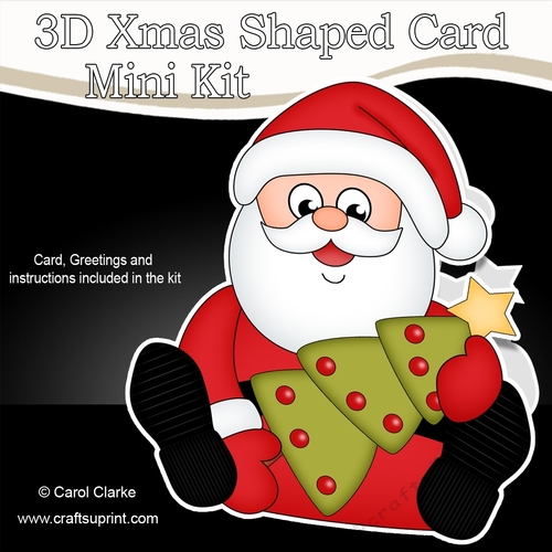 3D Shaped Christmas Card Kit - Santa has an Xmas Tree - CUP919533_359 ...