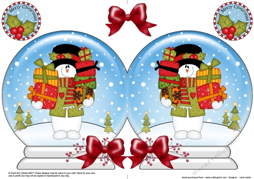 Christmas Snow Globe Shaped Card - Snowman Rio has Presents - CUP919910 ...