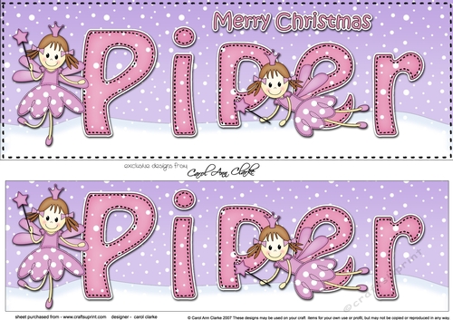 Large DL Merry Christmas PIPER 3D decoupage - CUP919928_359 | Craftsuprint