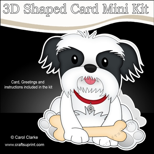 3D Shaped Card Kit - Little Shih Tzu Dog Duke - CUP919954_359 ...