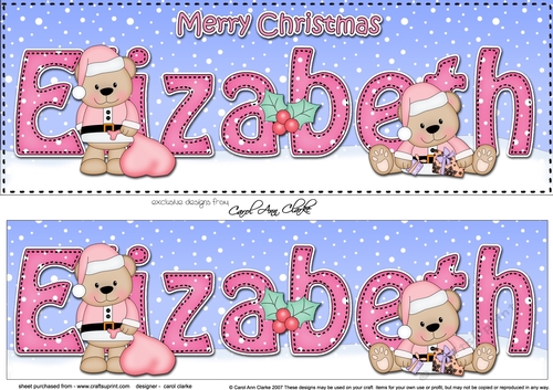 Large DL Merry Christmas ELIZABETH 3D decoupage - CUP922169_359 ...