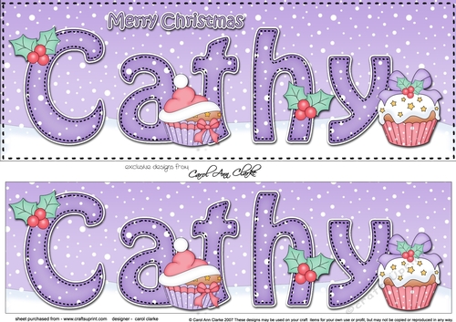 Large DL Merry Christmas CATHY 3D decoupage - CUP922652_359 | Craftsuprint