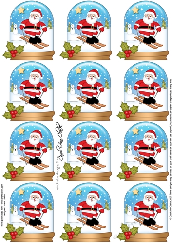 Christmas Santa Snow Globe Gift Tags - CUP922885_359 | Craftsuprint