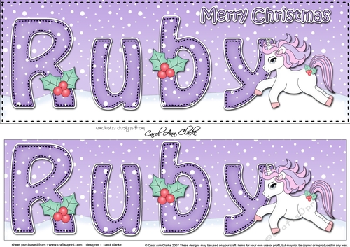 Large DL Merry Christmas RUBY 3D decoupage - CUP922915_359 | Craftsuprint