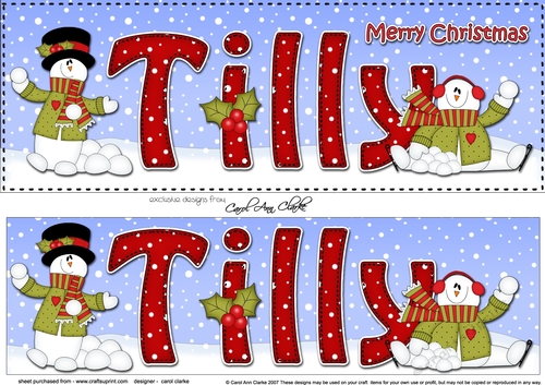 Large DL Merry Christmas TILLY 3D decoupage - CUP923190_359 | Craftsuprint