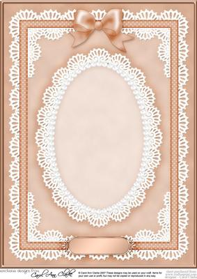 A4 Pearls, Lace and Ribbon Plain Card Base - CUP92322_359 | Craftsuprint