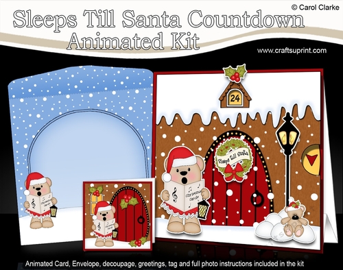 3D Animated Sleeps Till Santa Christmas Gingerbread House Countdown ...