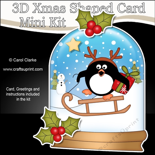 3D Shaped Christmas Snow Globe Card Kit - Pip Penguin - CUP925206_359 ...