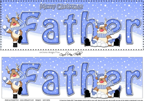 Large DL Merry Christmas FATHER 3D decoupage with Rudolph - CUP928176 ...