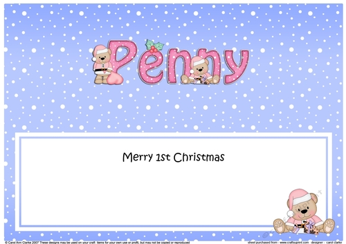 Large DL Merry 1st Christmas PENNY insert - CUP928556_359 | Craftsuprint