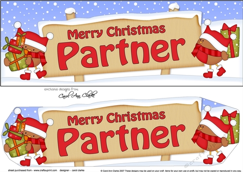 Large DL Merry Christmas PARTNER with Robins 3D decoupage - CUP928779 ...