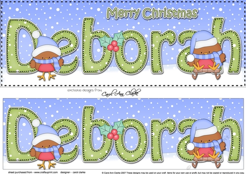 Large DL Merry Christmas DEBORAH 3D decoupage - CUP930087_359 ...