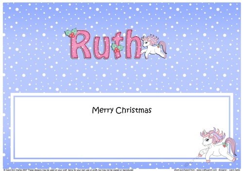 Large DL Merry Christmas RUTH insert - CUP930090_359 | Craftsuprint