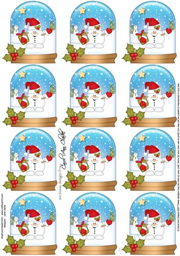 Christmas Snowball Sam Snow Globe Gift Tags - CUP931866_359 | Craftsuprint