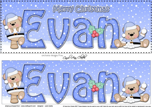Large DL Merry Christmas EVAN 3D decoupage - CUP932163_359 | Craftsuprint