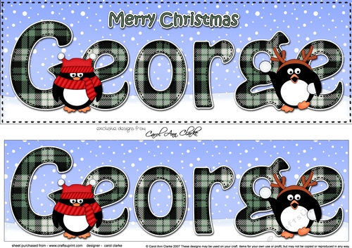 Large DL Merry Christmas GEORGE 3D decoupage - CUP932418_359 | Craftsuprint