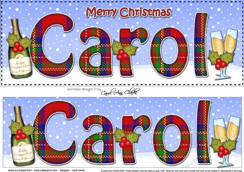 Large DL Merry Christmas CAROL 3D decoupage - CUP933298_359 | Craftsuprint