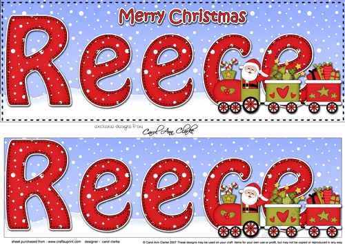 Large DL Merry Christmas REECE 3D decoupage - CUP933561_359 | Craftsuprint