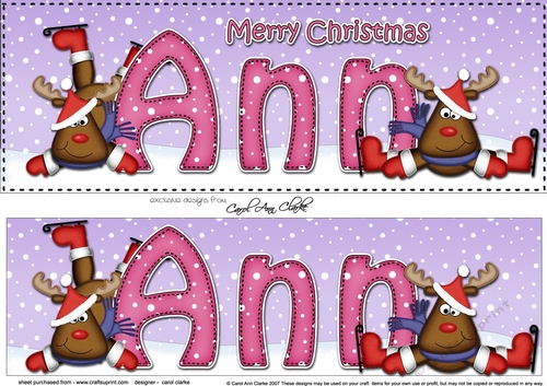 Large DL Merry Christmas ANN 3D decoupage - CUP933812_359 | Craftsuprint