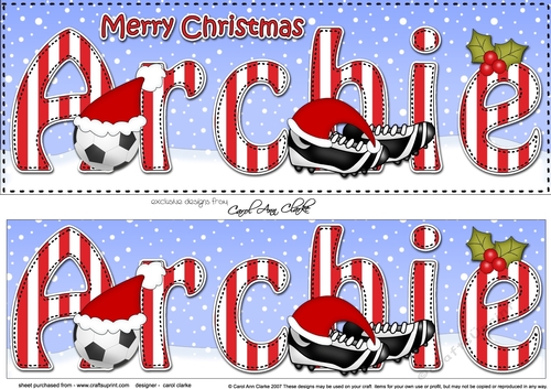Large DL Merry Christmas ARCHIE 3D decoupage - CUP934113_359 | Craftsuprint
