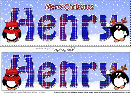 Large DL Merry Christmas HENRY 3D decoupage - CUP934969_359 | Craftsuprint